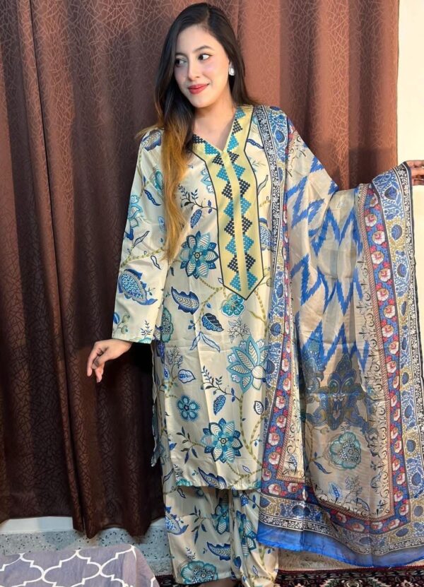 Dubai Silk Stitch Three Piece – Abrar Fashion House